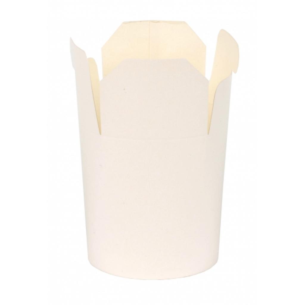 White 16oz Round Paper Noodle Pots Containers Food Pail