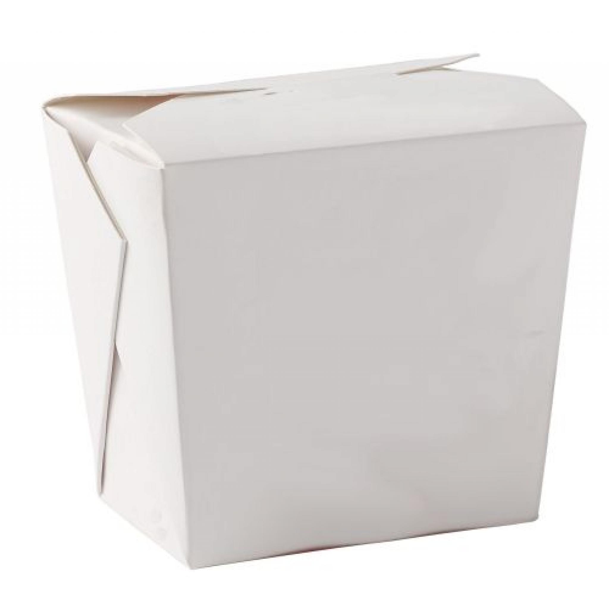 White 32oz Square Paper Noodle Pots Pails Containers