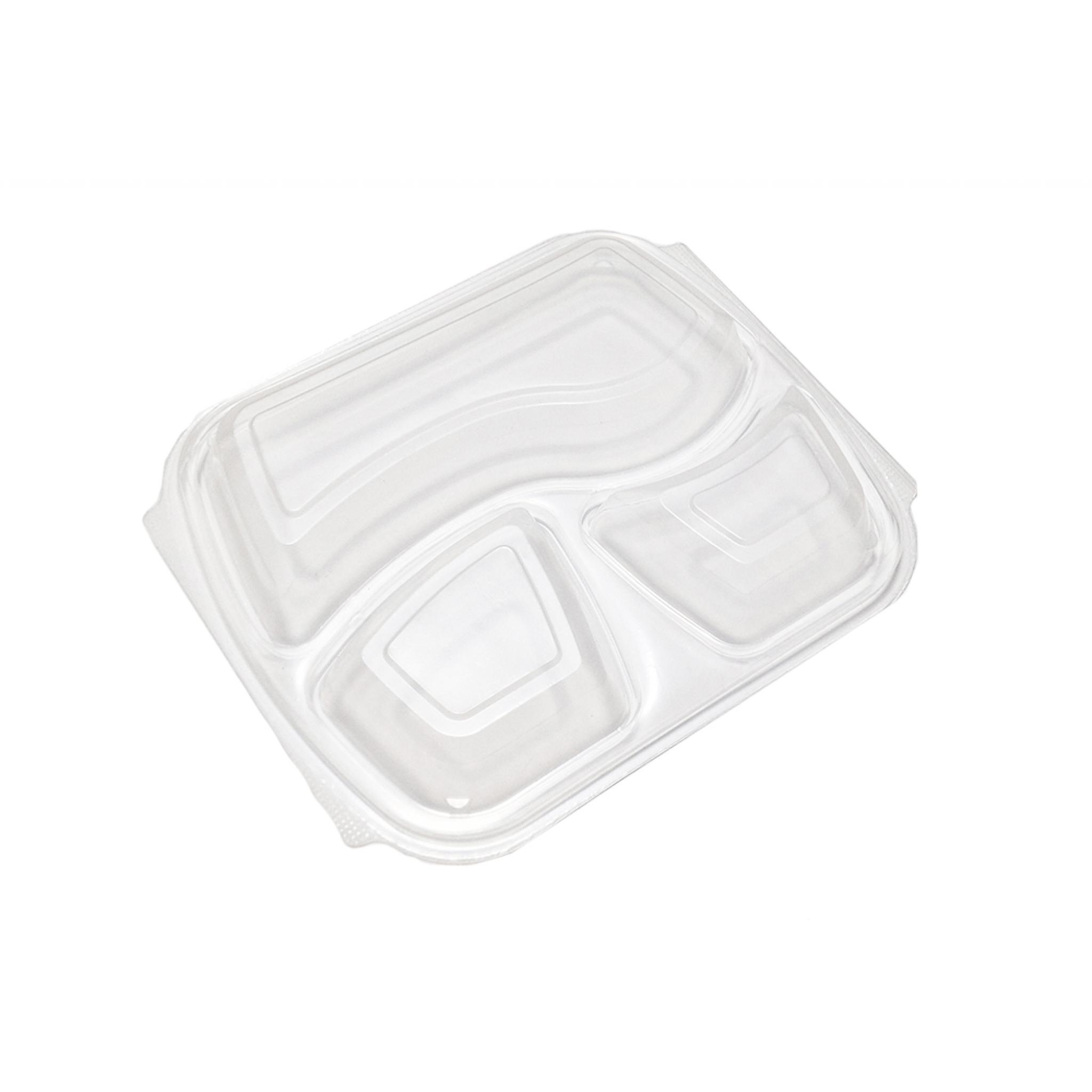 Clear LIDS for 3 Compartment Black Meal Box Containers