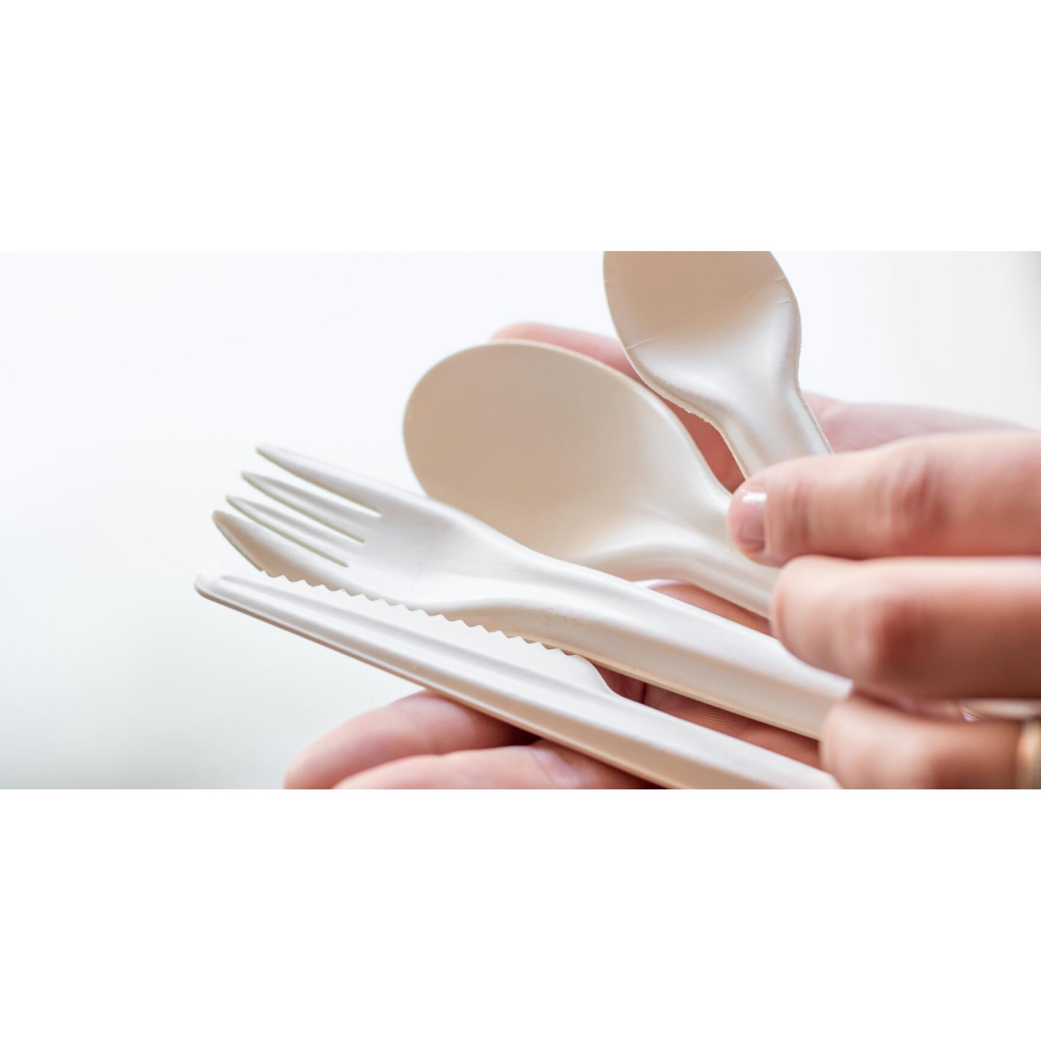 White Recyclable Paper Spoons Heavy Duty Cutlery
