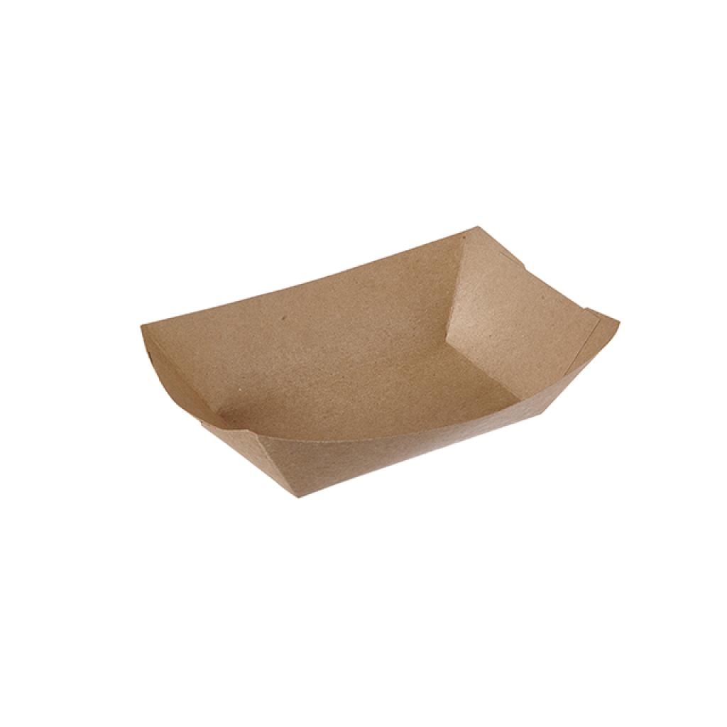 Small Kraft Takeaway Food Tray BOAT - Base 100 x 60 x40